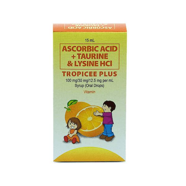 TROPICEE PLUS Ascorbic Acid / Taurine / Lysine 100mg / 30mg / 12.5mg ...